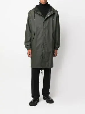 Rains Drawstring Hooded Raincoat - Green
