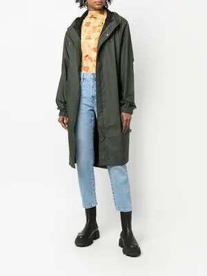 Rains Drawstring Hooded Raincoat - Green