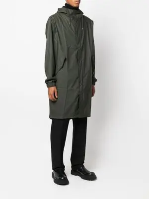 Rains Drawstring Hooded Raincoat - Green