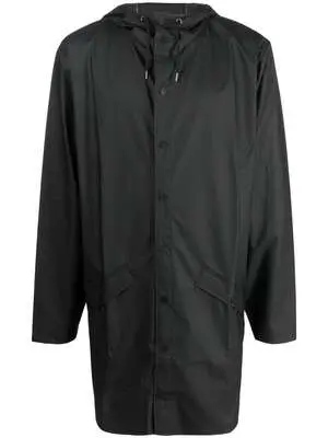 Rains Drawstring Hood Raincoat - Black