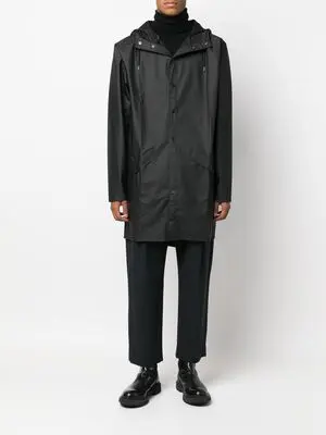 Rains Drawstring Hood Raincoat - Black