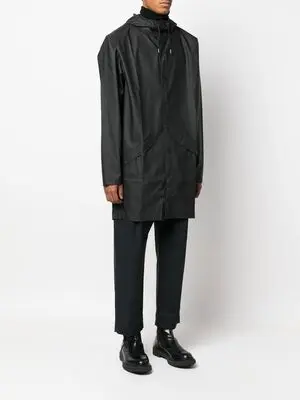 Rains Drawstring Hood Raincoat - Black
