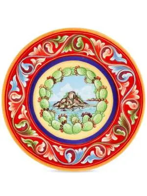 Dolce & Gabbana 2 Piece Fine Porcelain Dessert Plate Set - Red