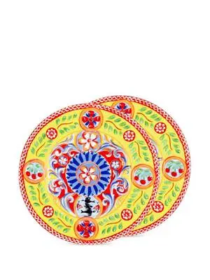 Dolce & Gabbana 2 Piece Fine Porcelain Dinner Plate Set