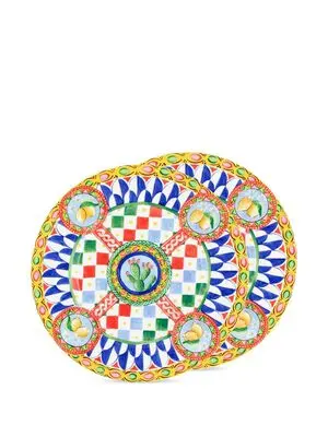 Dolce & Gabbana 2 Piece Fine Porcelain Dinner Plate Set