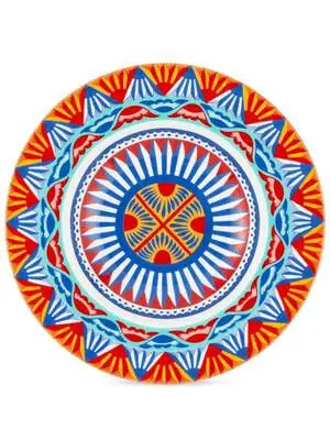 Dolce & Gabbana 2 Piece Fine Porcelain Soup Plate Set - Orange