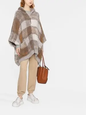 Brunello Cucinelli Check-pattern Cashmere Poncho