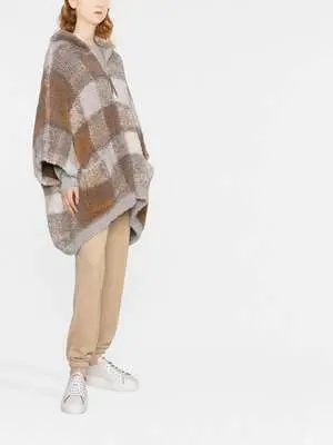 Brunello Cucinelli Check-pattern Cashmere Poncho