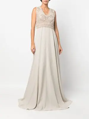 Brunello Cucinelli Sequin-embellished Sleeveless Gown