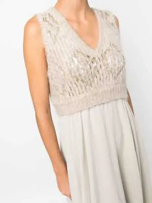 Brunello Cucinelli Sequin-embellished Sleeveless Gown