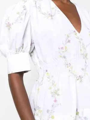 GANNI Floral-print Peplum Blouse