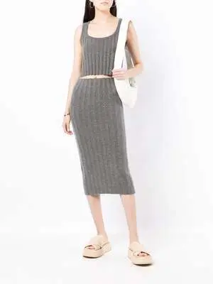 Cashmere In Love Lenny Chunky-knit Skirt - Grey