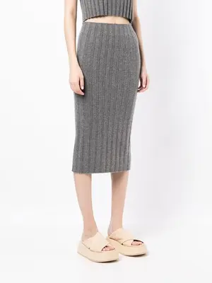 Cashmere In Love Lenny Chunky-knit Skirt - Grey