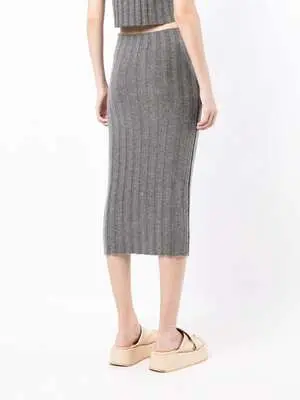 Cashmere In Love Lenny Chunky-knit Skirt - Grey