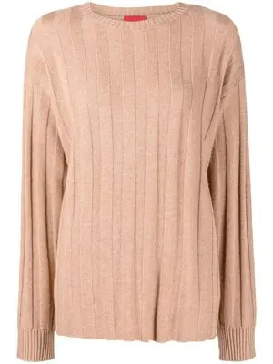 Cashmere In Love Millie Ribbed-knit Jumper - Brown