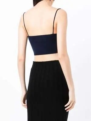 Cashmere In Love Evie Knitted Cropped Top - Blue