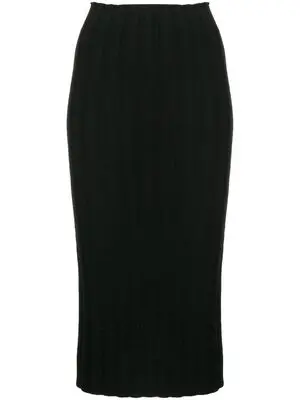 Cashmere In Love Lenny Ribbed-knit Skirt - Black