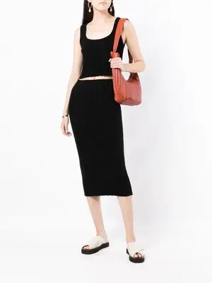 Cashmere In Love Lenny Ribbed-knit Skirt - Black
