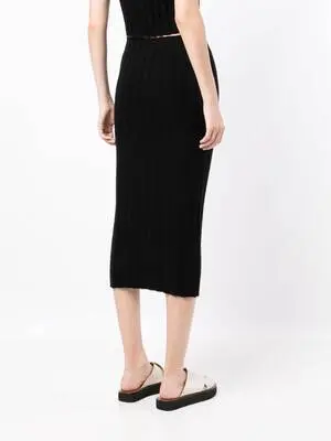 Cashmere In Love Lenny Ribbed-knit Skirt - Black