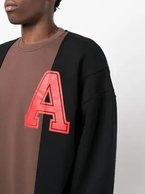 AMBUSH Letter Print Long Sleeve Sweatshirt - Black