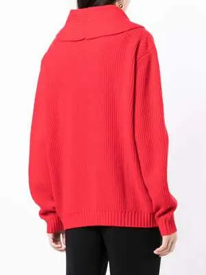 Cashmere In Love Ribbed-knit Buttoned Cardigan - Red