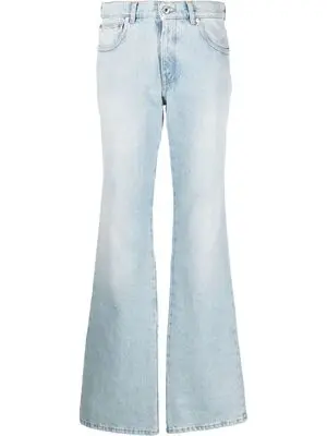 Off-white Zip Up Jeans For Women