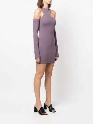 Off-White Asymmetric Mini Dress - Purple