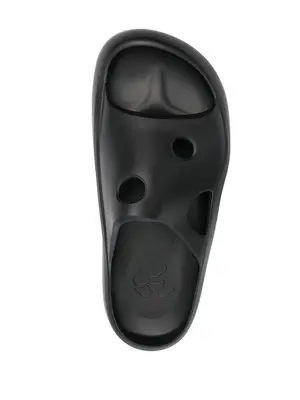 Off-White Hole-effect Rubber Slides - Black