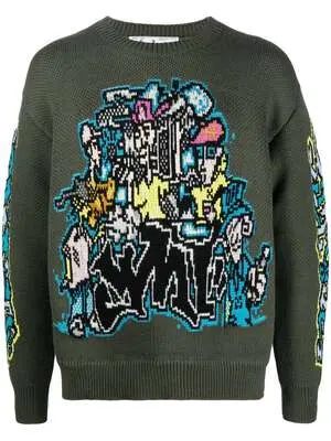 Off-White Intarsia-knit Long-sleeve Jumper