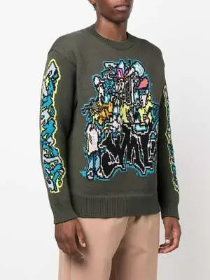 Off-White Intarsia-knit Long-sleeve Jumper