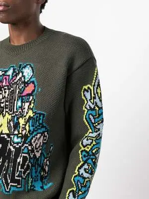 Off-White Intarsia-knit Long-sleeve Jumper