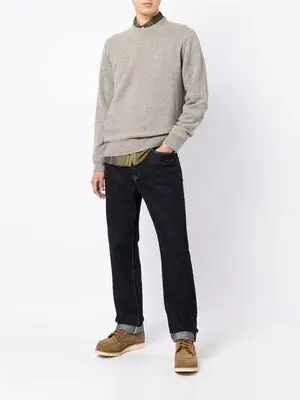 Barbour Essential Patch Crewneck Jumper - Brown