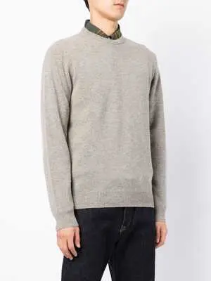 Barbour Essential Patch Crewneck Jumper - Brown