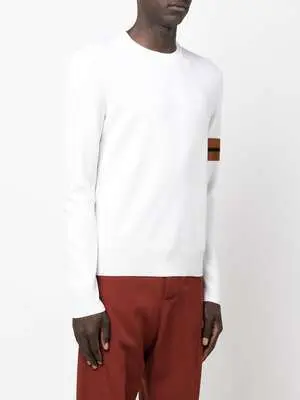 Zegna Side Stripe Detail Sweater - White