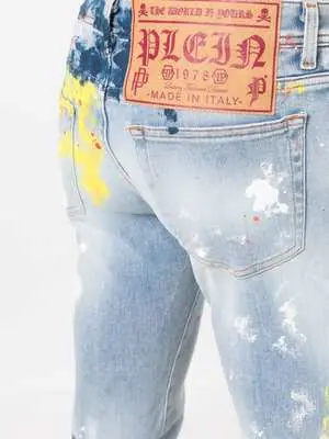 Philipp Plein Paint-splatter Print Jeans