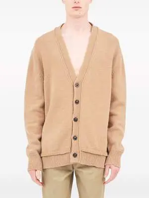 MAISON MARGIELA V-neck Elbow-patch Cardigan - Neutrals