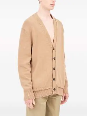 MAISON MARGIELA V-neck Elbow-patch Cardigan - Neutrals