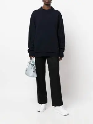 MAISON MARGIELA Elbow-patch Knitted Jumper - Blue