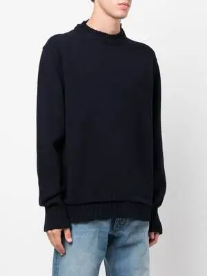 MAISON MARGIELA Elbow-patch Knitted Jumper - Blue