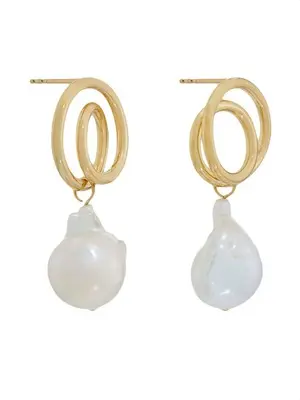 Completedworks Baroque Pearl Drop Earrings - Gold