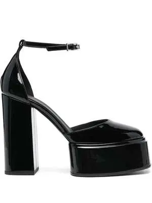 3JUIN 115mm Platform Leather Pumps - Black