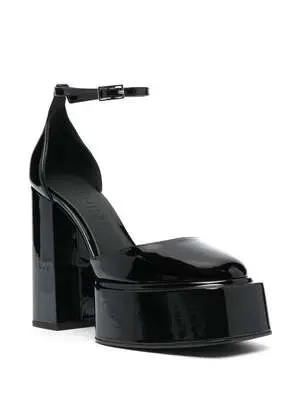 3JUIN 115mm Platform Leather Pumps - Black