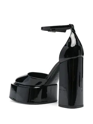 3JUIN 115mm Platform Leather Pumps - Black