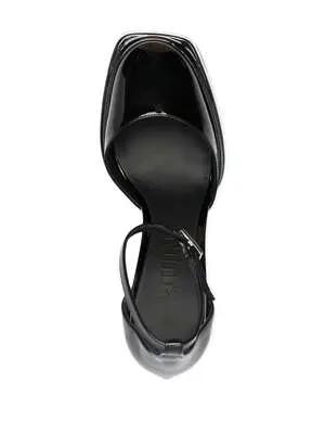 3JUIN 115mm Platform Leather Pumps - Black