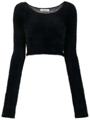 AMBUSH Long-Sleeve Cropped Sweater Black No Color