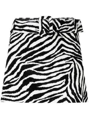 Alessandra Rich Zebra-print Mini Skirt - Black