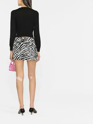 Alessandra Rich Zebra-print Mini Skirt - Black
