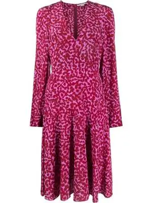 Stella McCartney Abstract-print Silk Midi Dress - Pink
