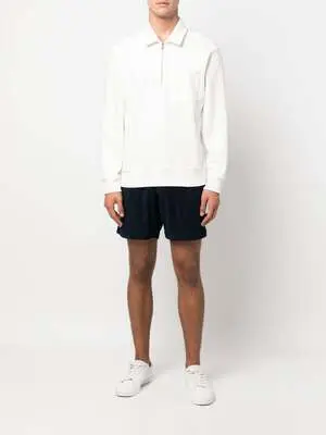 Orlebar Brown Navy Cotton Towelling Drawstring Shorts - Blue