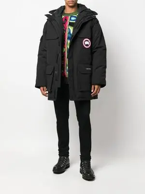 Canada Goose Logo-patch Hooded Down Jacket - Black